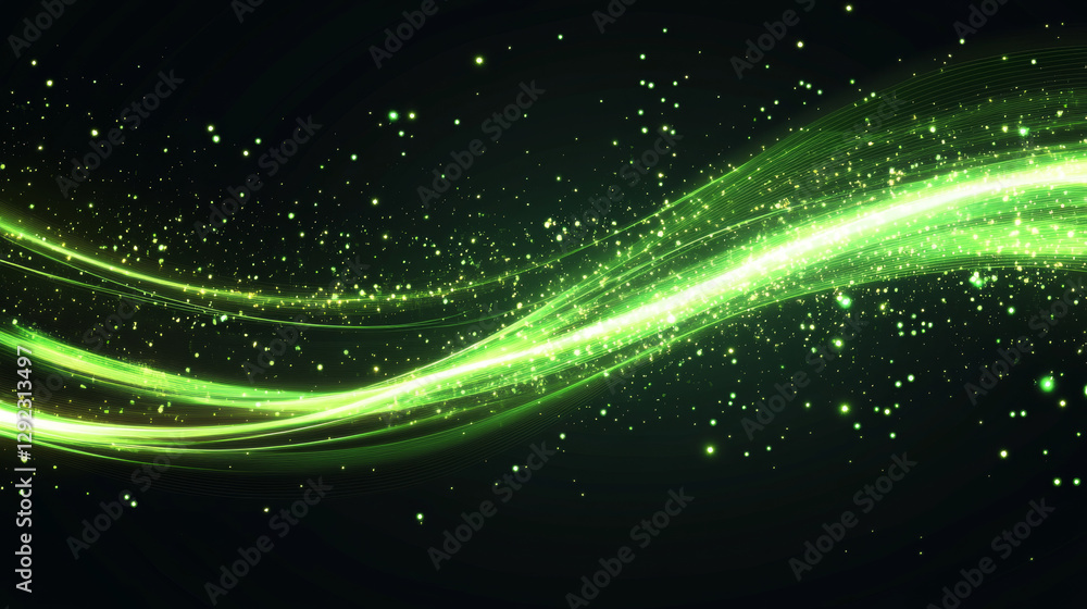 Abstract neon light lines with sparkles isolated on transparent ...