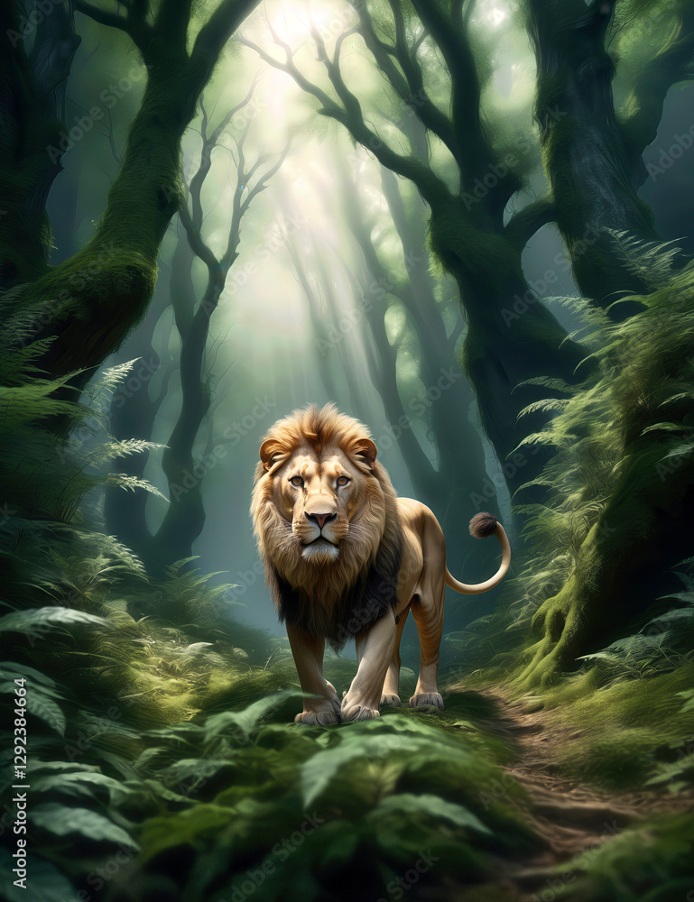 leones, animal, felinos, crin, inhospitalario, fauna, rey, zoo ...