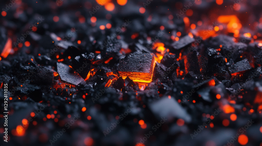 Glowing embers and crushed shells texture background for design Stock ...