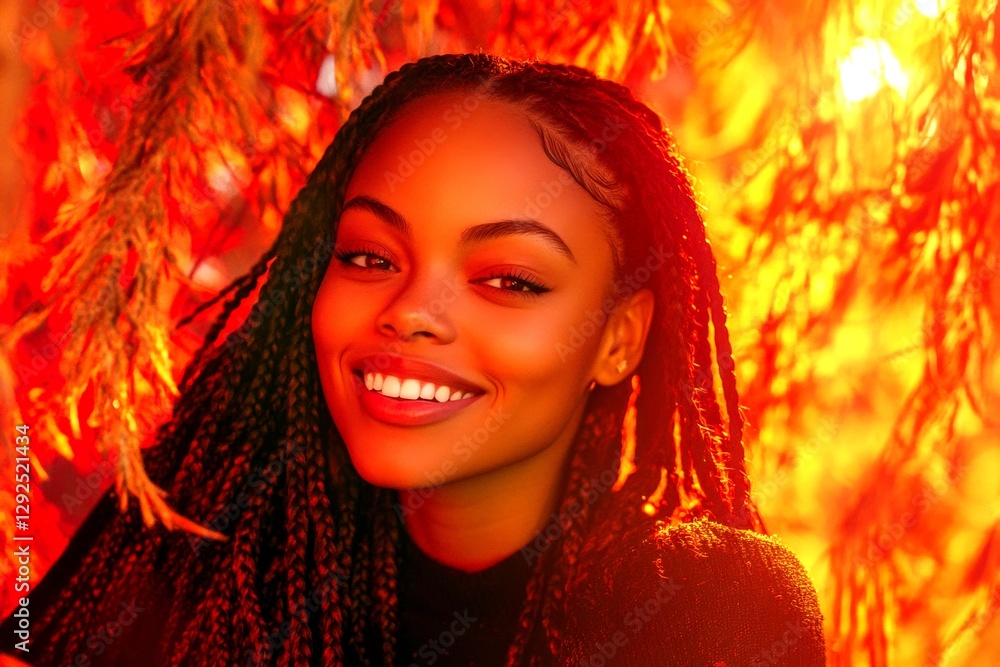 Commercial promotion concept art. Attractive smiling mixed-race girl ...