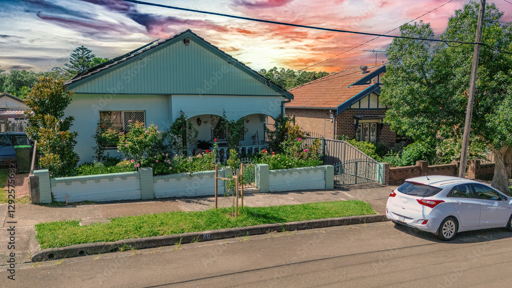 Old Restored Federation Suburban Sydney Double Brick with terrecotta ...