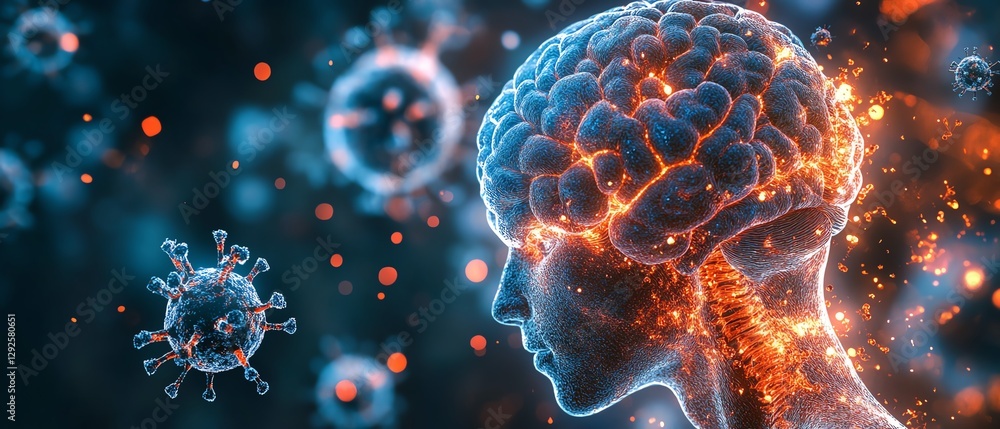 3D visualization of meningitis inflammation in the brain and spinal ...