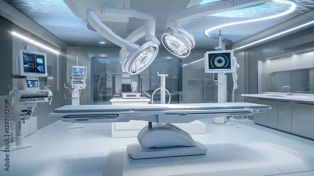 Futuristic and innovative alien medical chamber featuring floating ...