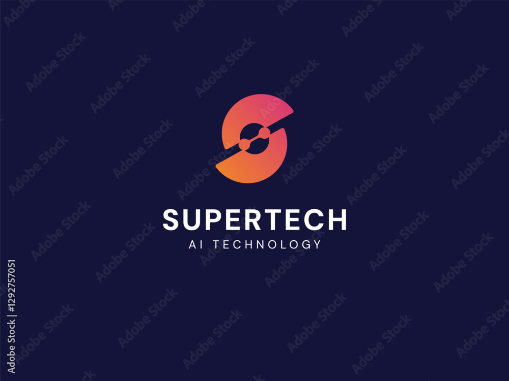 Artificial intelligence letter S supercomputer technology Analysis logo ...