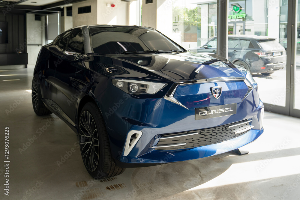 Lefkose, North Cyprus- October 24, 2023: Gunsel electric vehicles which ...