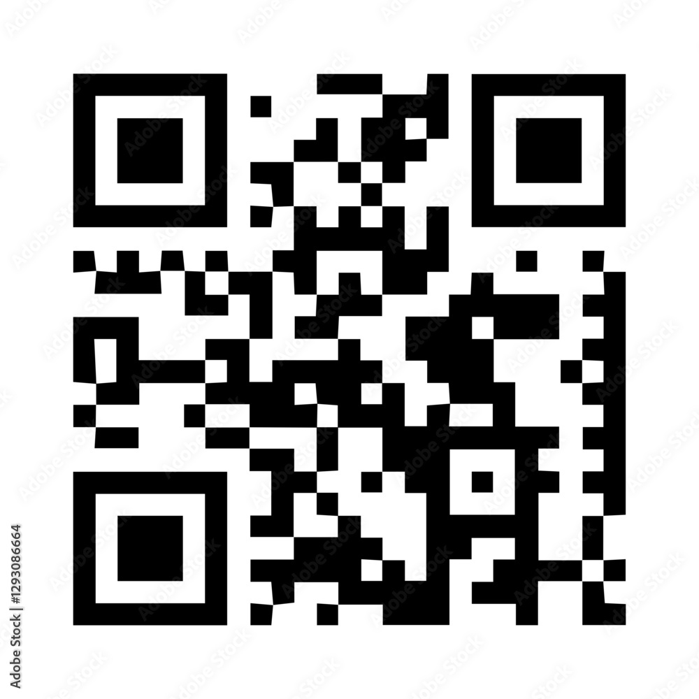 QR code icon. Template of quick responce matrix barcode in square grid ...