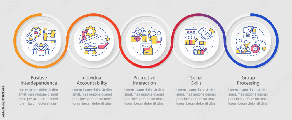 Cooperative learning benefits infographics circles sequence. Leadership ...