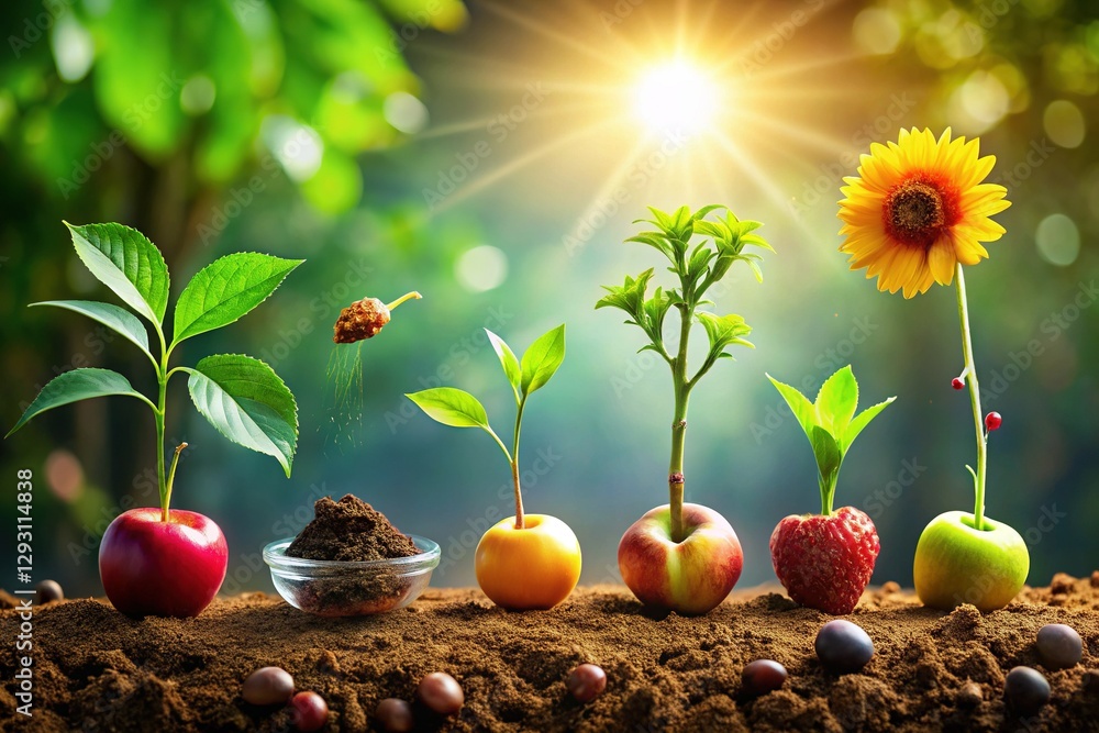 Life Cycle Stages: Seed to Fruit, Growth and Decay, Nature's Circle of ...