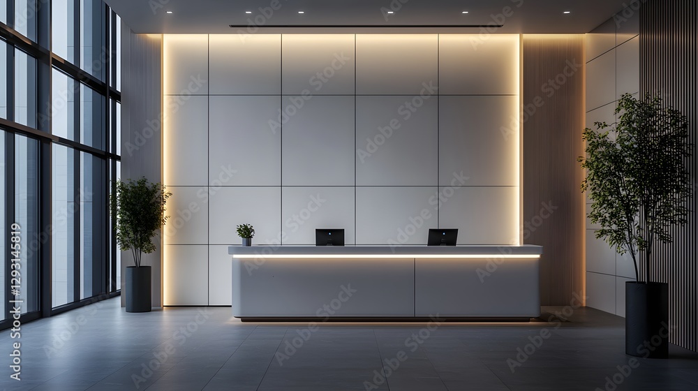 Modern Luxury Hotel Lobby with LED Panel and Sleek Design Elements ...