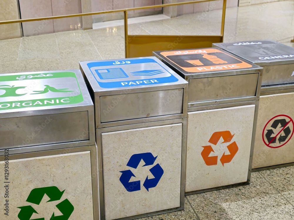 Translation of Arabic text (Organic, plastic, paper, general) metal ...