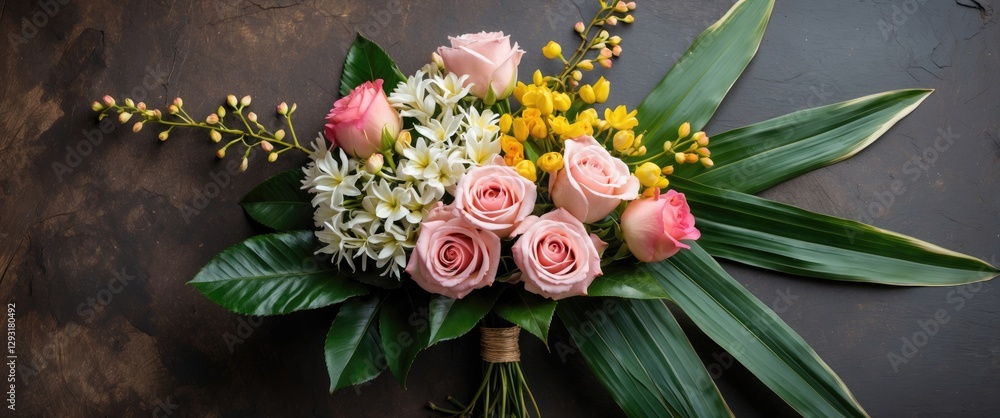 Traditional Javanese funeral floral arrangement with roses jasmine and ...