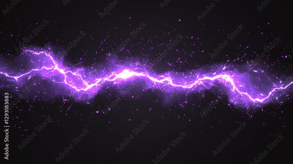 An animation sprite sheet with a realistic purple electric eruption at ...