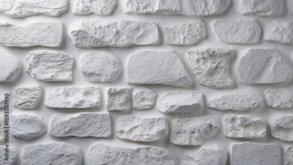 White textured stone wall background with rough and grainy plaster ...