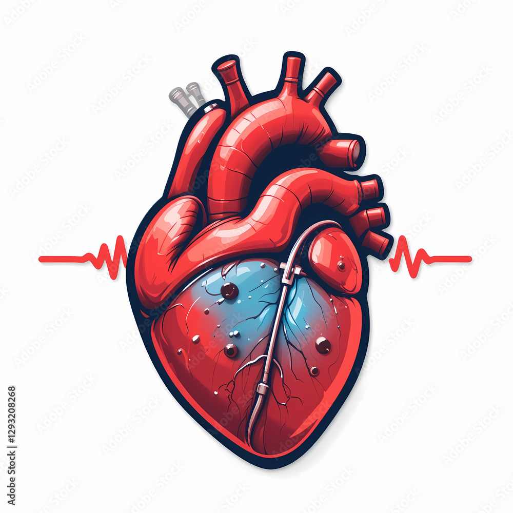 Pixel Art Heart: Anatomy, Medical, EKG Stock Illustration | Adobe Stock