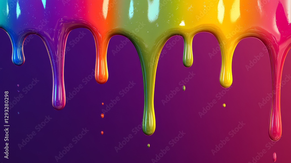 Stock-Illustration „Rainbow colored slime mucus drip. Realistic 3d ...