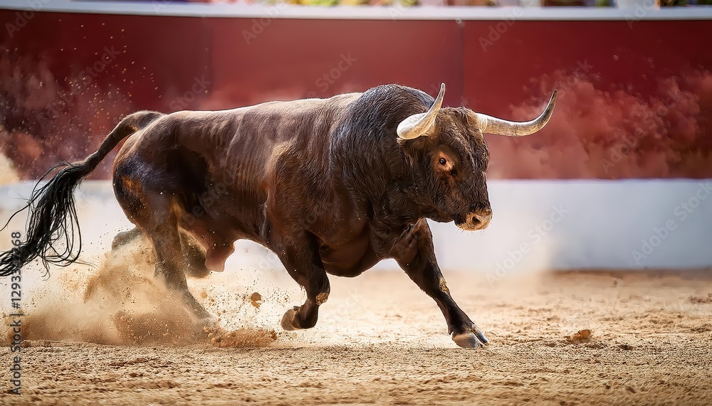 Bull Fighting in Spanish Arena Passionate Moment Captured as Matador ...