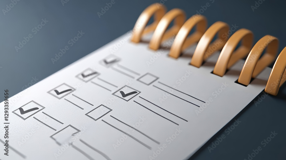 Stockillustrationen 3d render todo check list with ticks, task or test ...