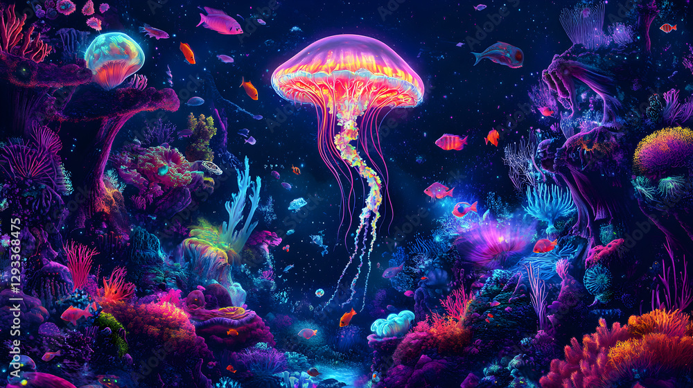 psychedelic art ocean scene where waves twist into infinite patterns ...