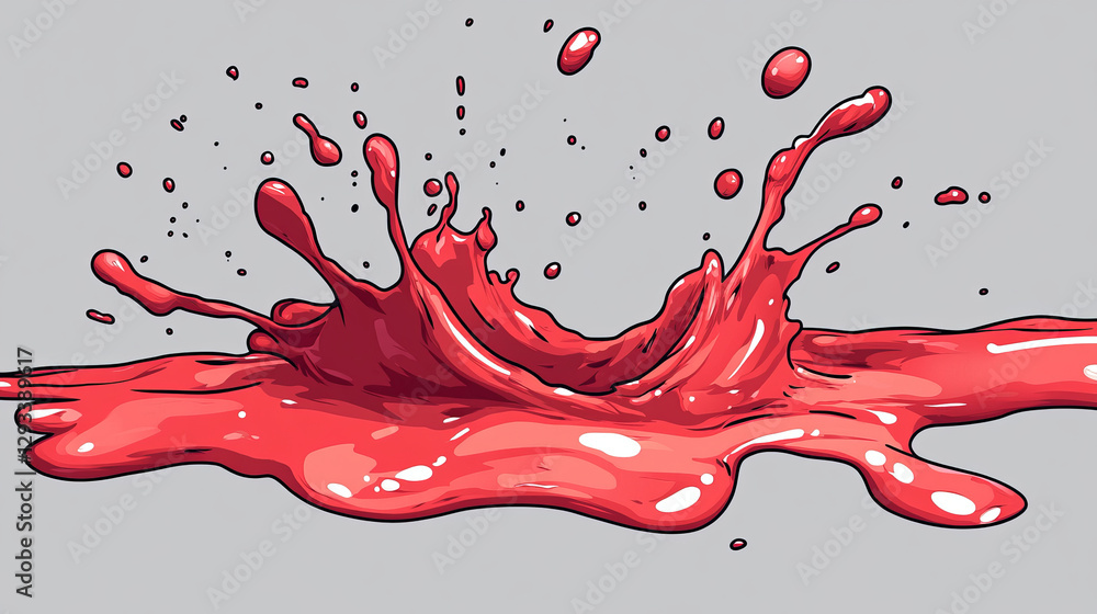 Blood splash animation, cartoon sprite sheet of red liquid swirls ...