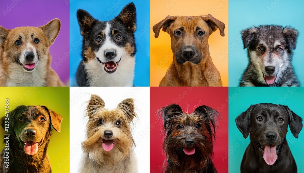 Melody of Canine Charisma A Captivating Collage of Dog Portraits ...
