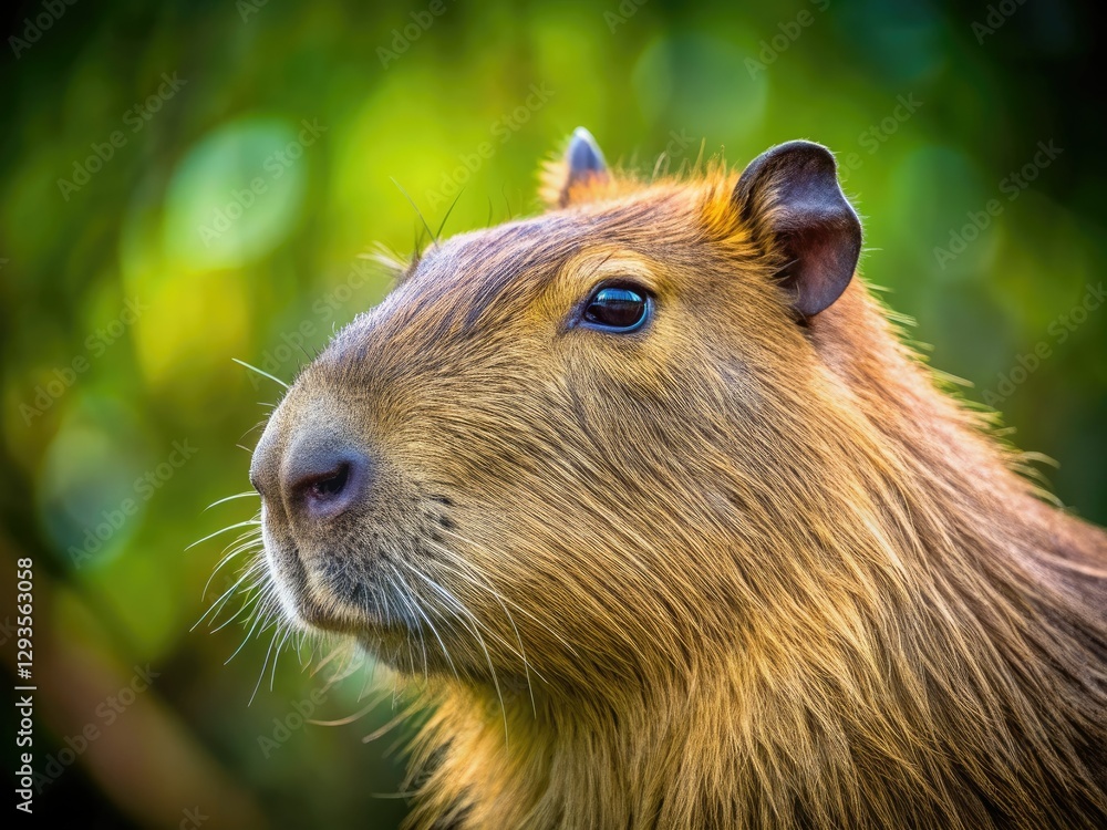 Capybara Close Up, Huge Rodent, Adorable Capybara Face, Giant Capybara Portrait, Relaxed ...