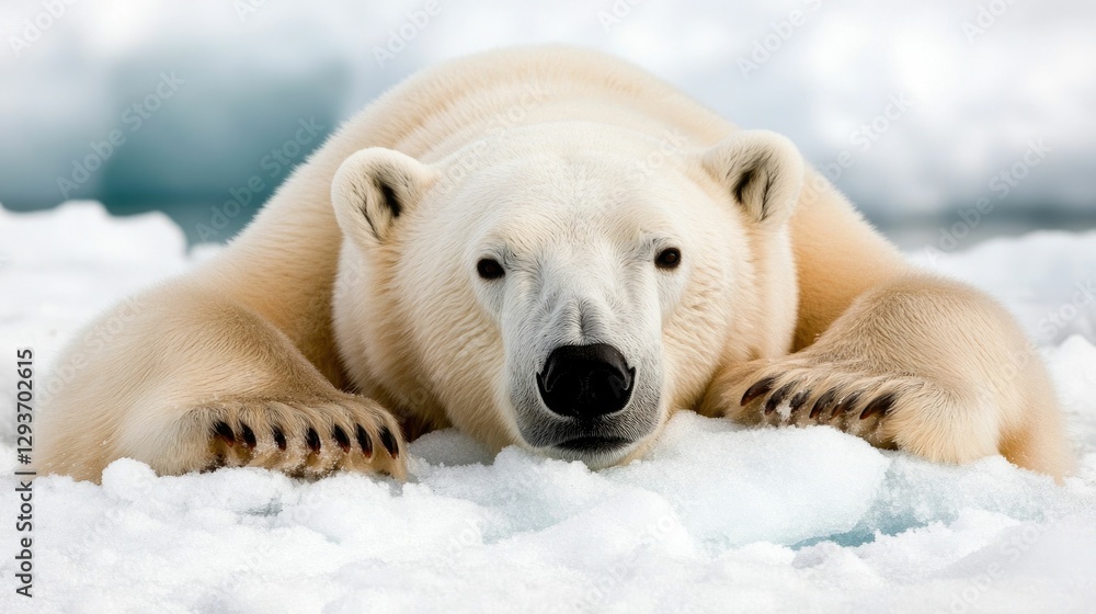 Powerful portrait of a solitary polar bear stranded on a shrinking ...