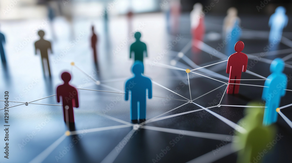 A dynamic corporate structure diagram, showing managers, employees, and ...