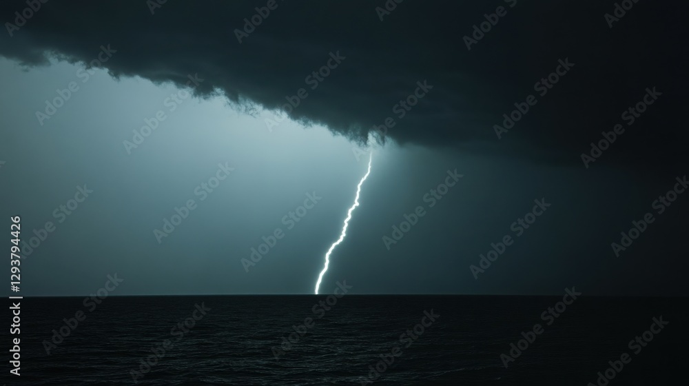 A surreal composition of a storm splitting the sky into two, one side ...