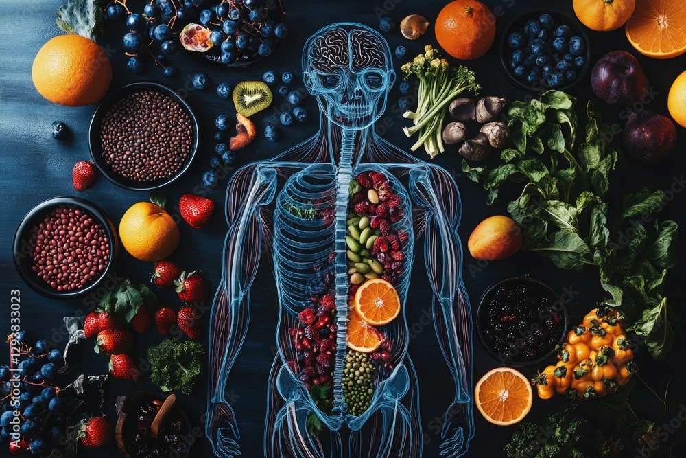 Healthy Foods & Human Body Anatomy Stock Photo | Adobe Stock
