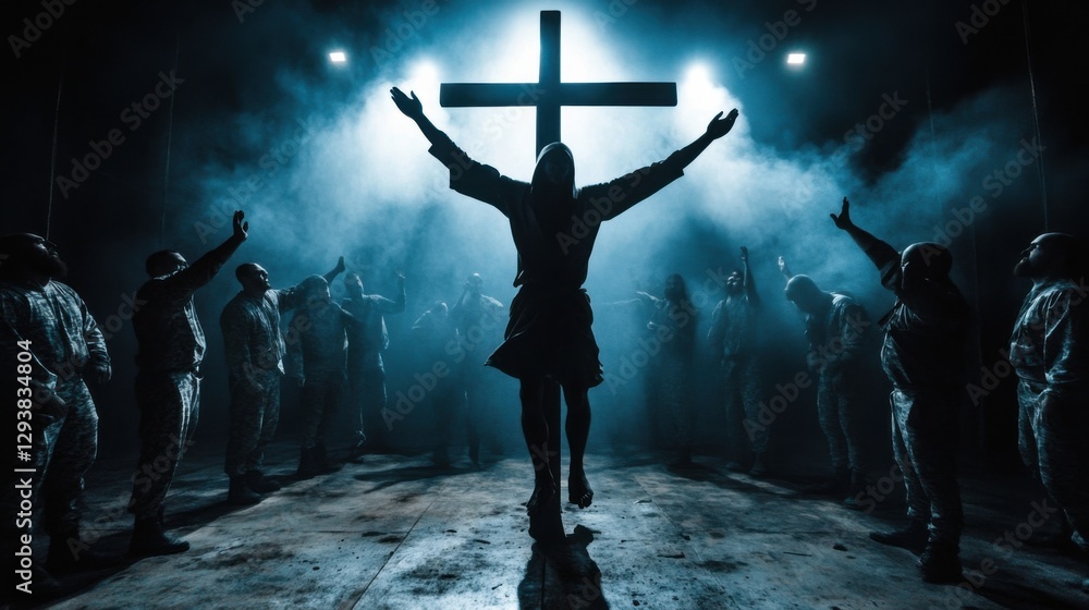 Jesus on the cross crucifixion, dramatic and emotional scene, powerful ...