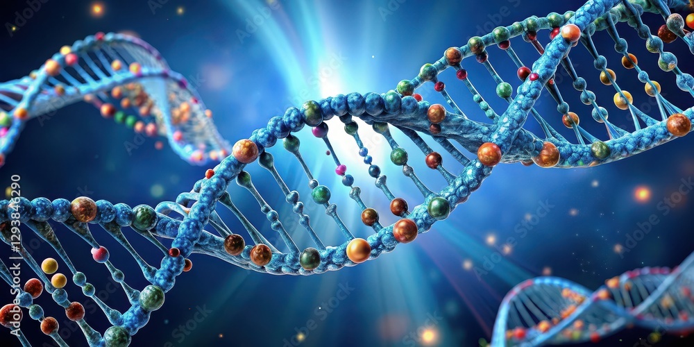 Cellular double helix structure with labeled nucleotides and ...
