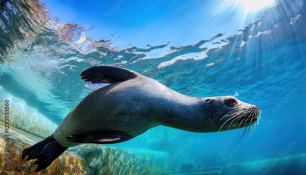 Playful Harbor Seal Nerpa Dives and Glides at Six Flags Discovery ...