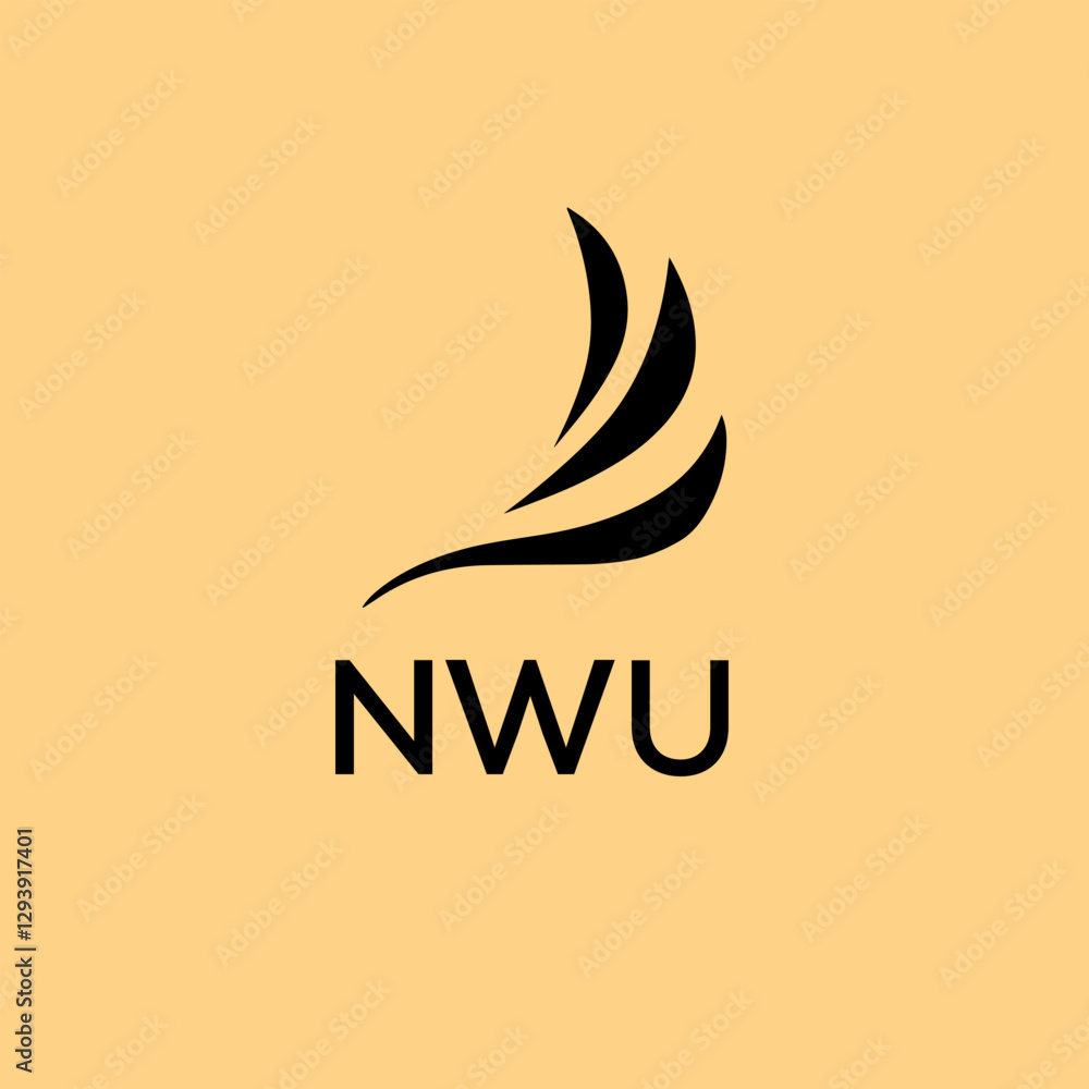 NWU letter logo design with white background in illustrator, vector ...