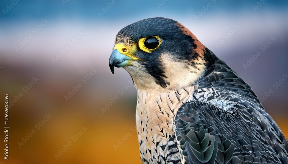Majestic Swift Peregrine Falcon Soaring above Stark Mountains, Captured ...