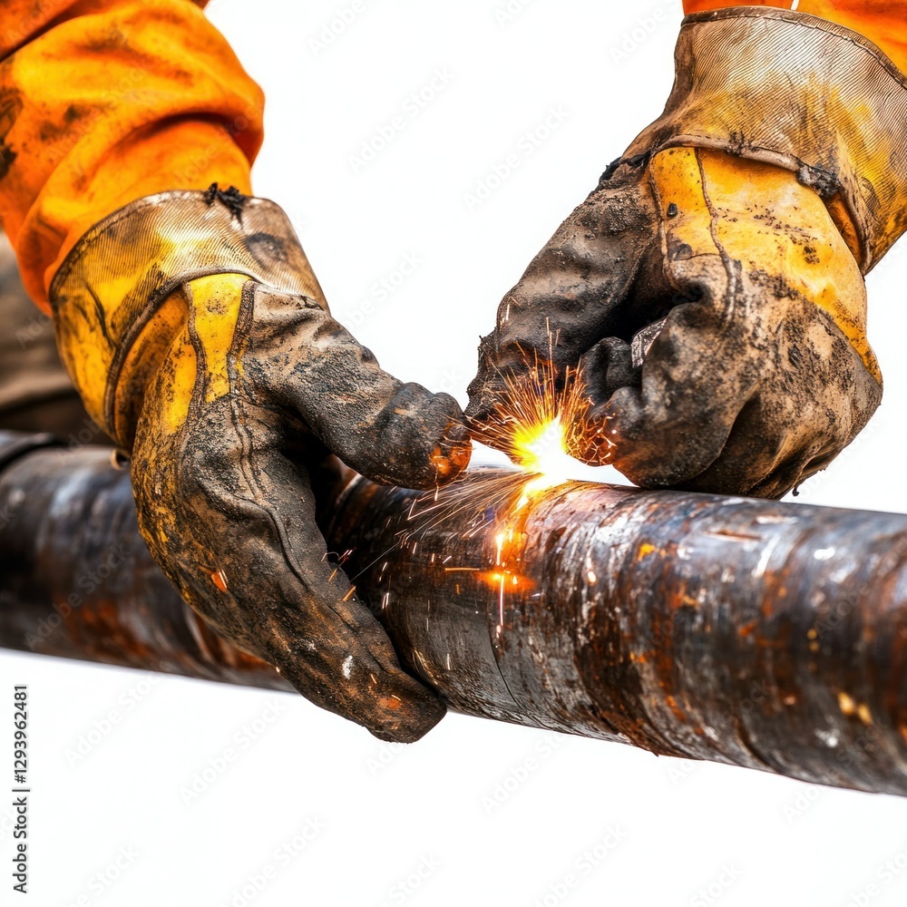 Professional image of an oil pipeline welding seam with a seamless ...