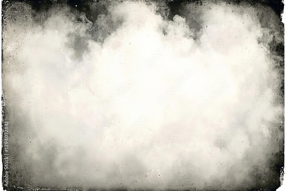 Vintage wet plate photo template with vignetting, dust, scratches ...