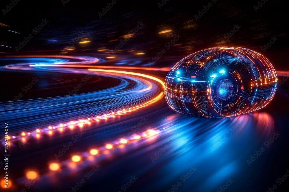 Image generative ai powerful acceleration of futuristic sports supercar ...