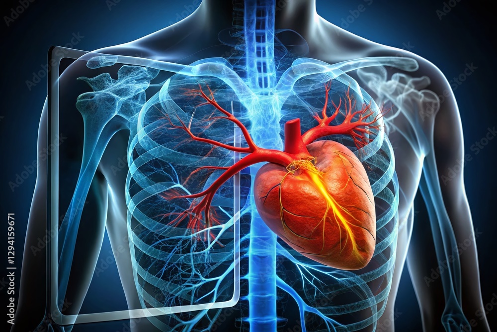 Medical Angiography: X-Ray Image Showing Blocked Artery & Stent ...