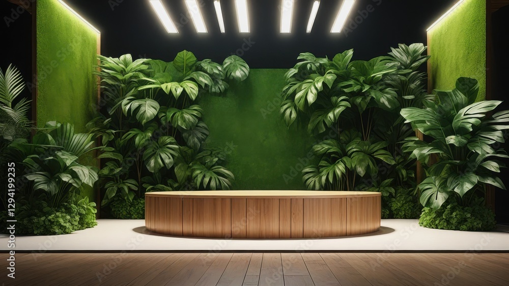 Modern greenery display indoor studio interior design lush environment ...