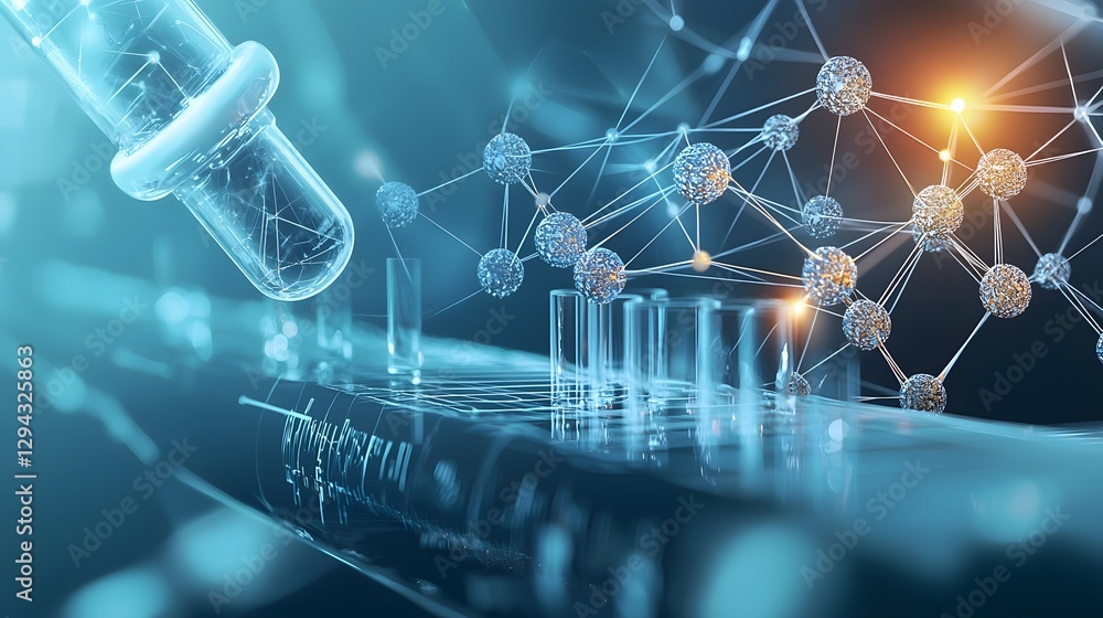 digital depicting the microscopic structures of nanoscale chemical ...