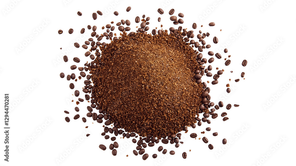 Grounded coffee scrub texture with rich brown granules, natural ...