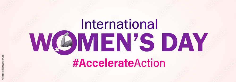 Accelerate action - International women's day concept poster. 2025 women's day campaign theme ...