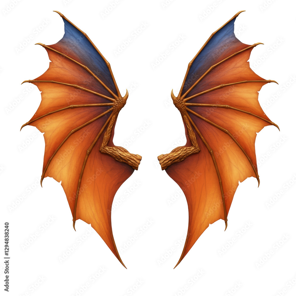 Dragon Wings Isolated on transparent background, Full Wings Of Dragon ...