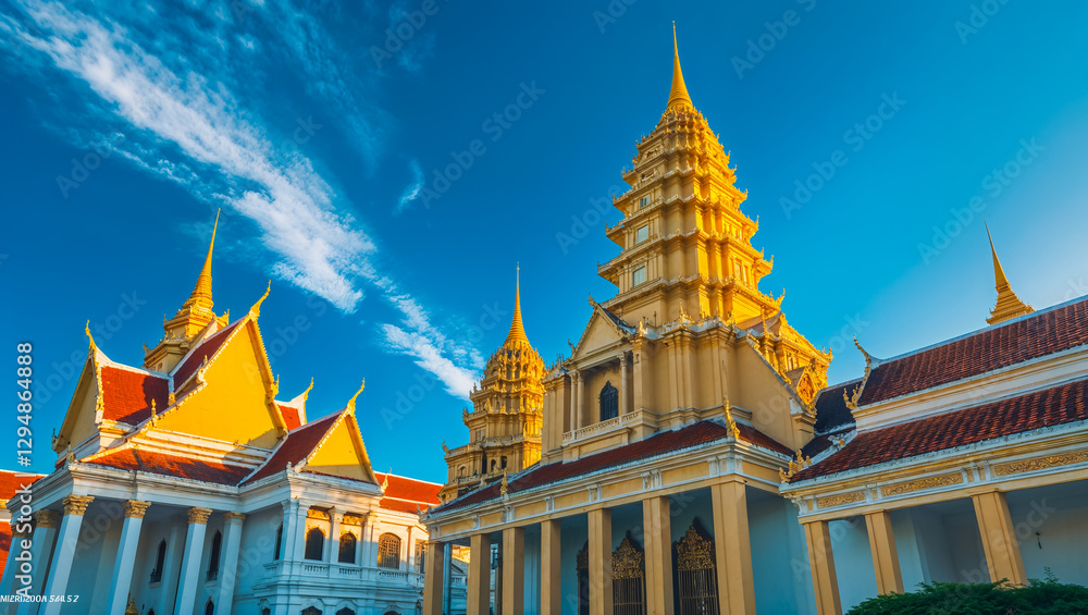 stunning architecture of Phnom Penh city capital of Cambodia sunny ...