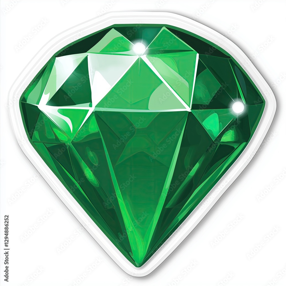 contour-cut sticker Emerald aesthetic quality of the beautiful, 3d ...