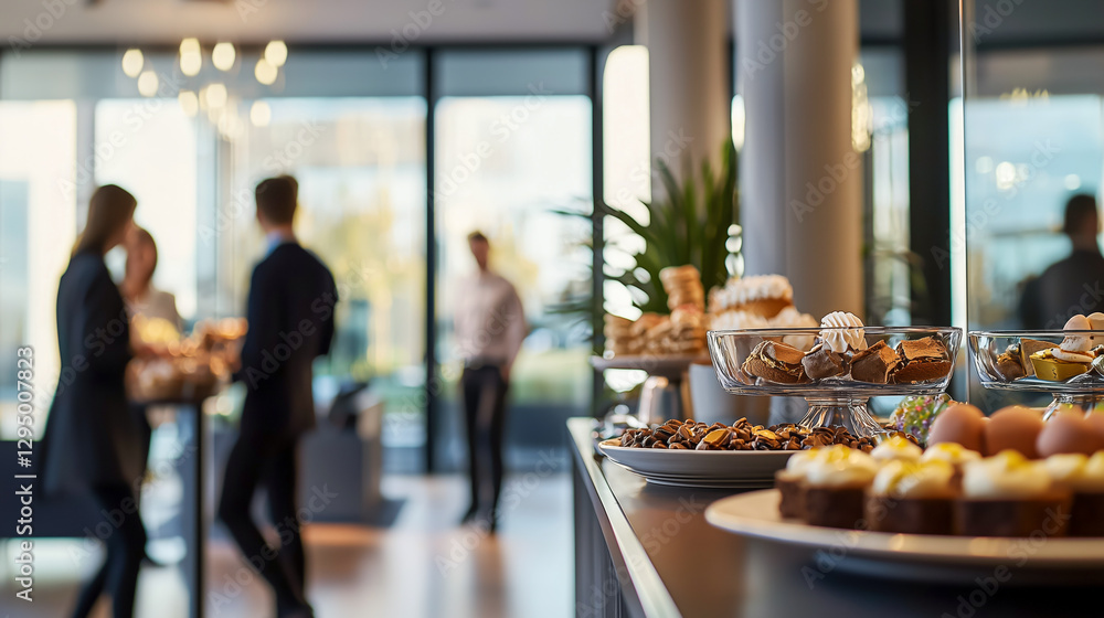Buffet at a corporate event, with desserts and refreshments for ...