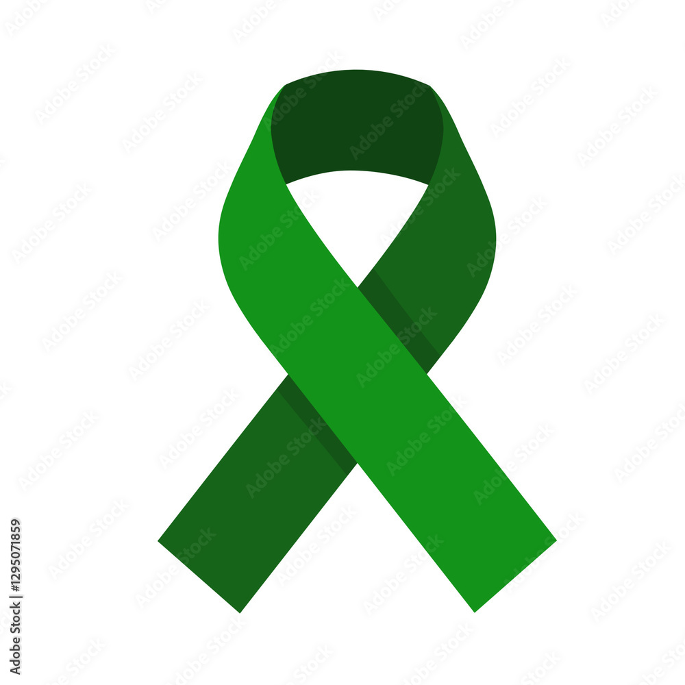 Liver cancer ribbon icon. Cancer awareness ribbon vector symbol in ...