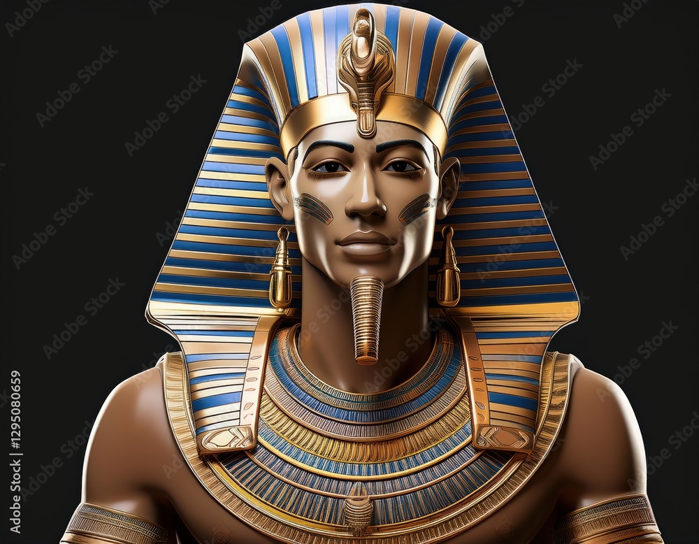 Egyptian pharaohs in traditional ceremonial attire historical figures ...