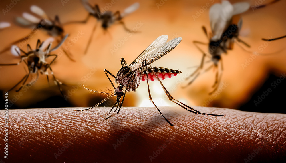 Zica virus aedes aegypti mosquito on human skin,Dengue, Chikungunya ...