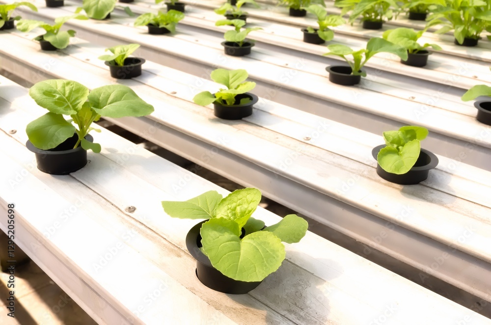 New vegetable babies are transferred into the hydroponic growing module ...